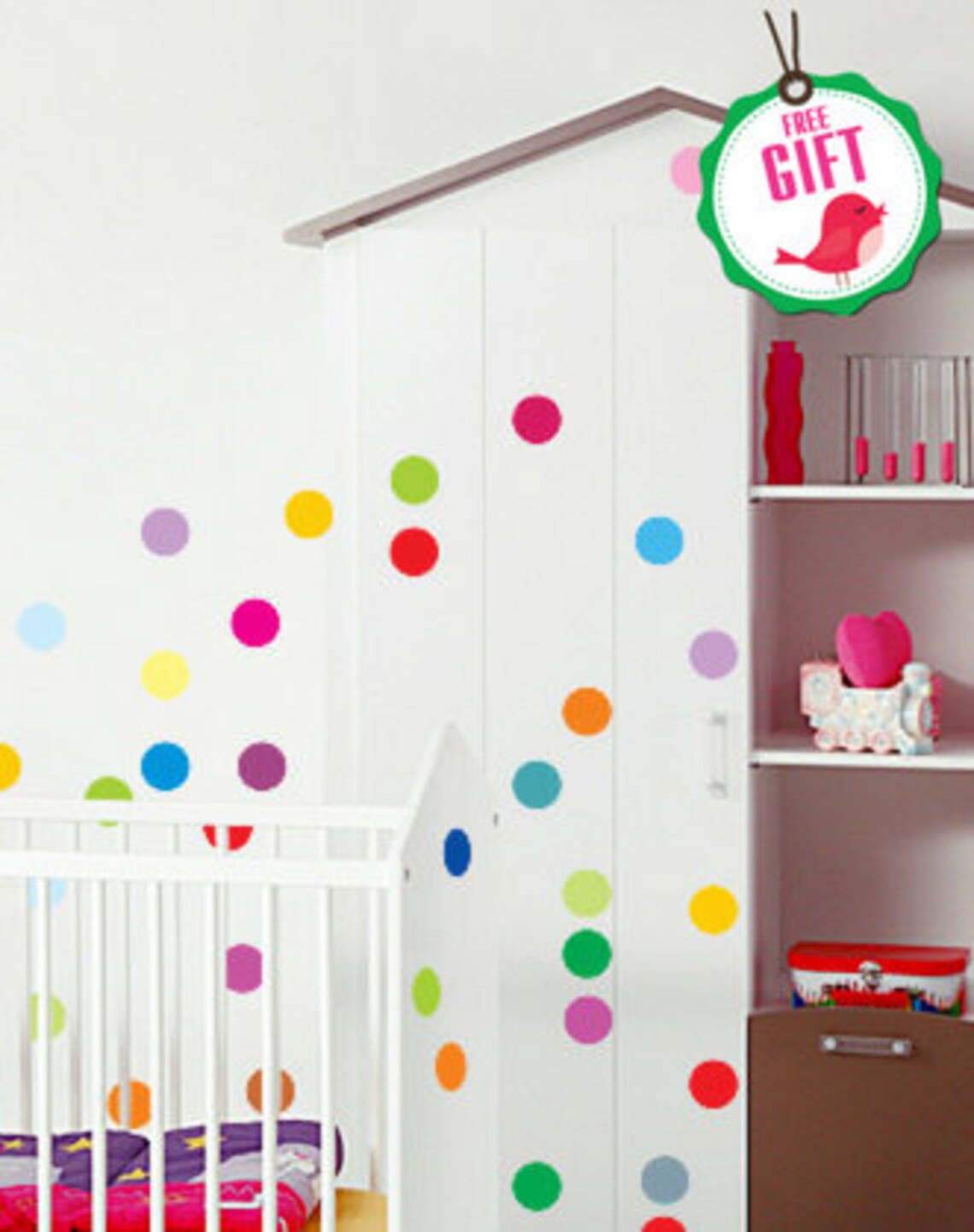 Colorful Polka Dots 60 Pcs Set Polka Dot Wall Decals Polka | Etsy