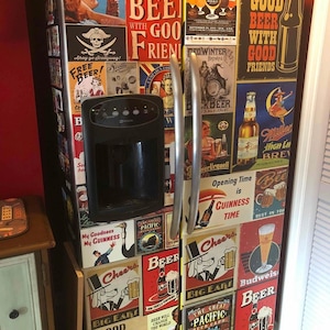 MINI Fridge Decal Beer, Beer Fridge Wrap, Bar Fridge Decal, Rv Fridge ...