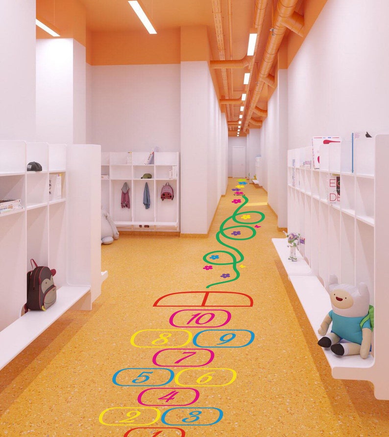 School Floor Sensory Path, Educational Floor Decal, ABC Decals Floor ...