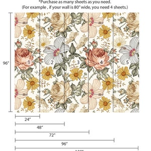 Big Boho Floral Wallpaper Nursery Peel and Stick, Vintage Flower ...
