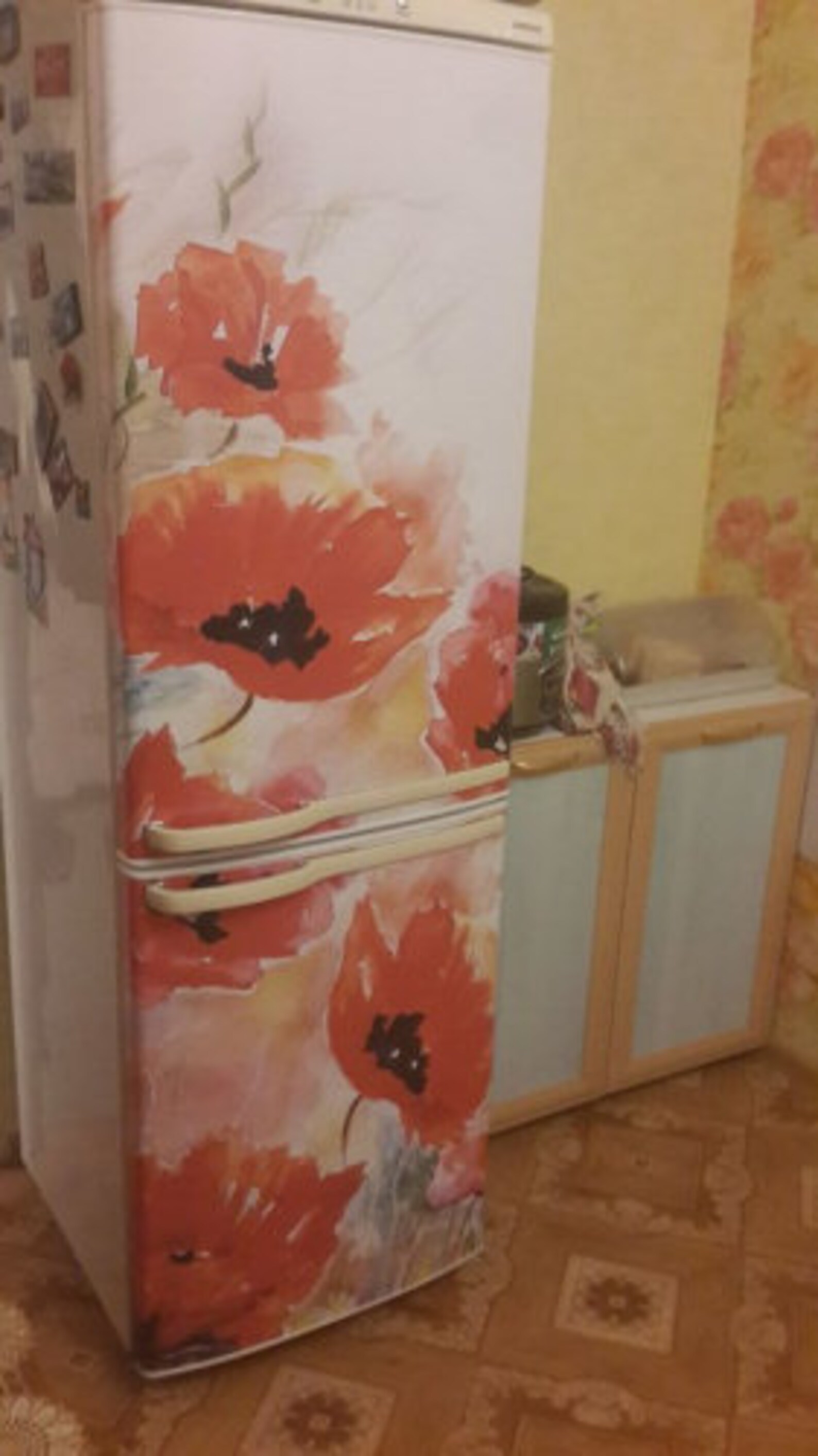 Fridge Decal Flowers Fridge Wraps Red Fridge Decals Fridge - Etsy