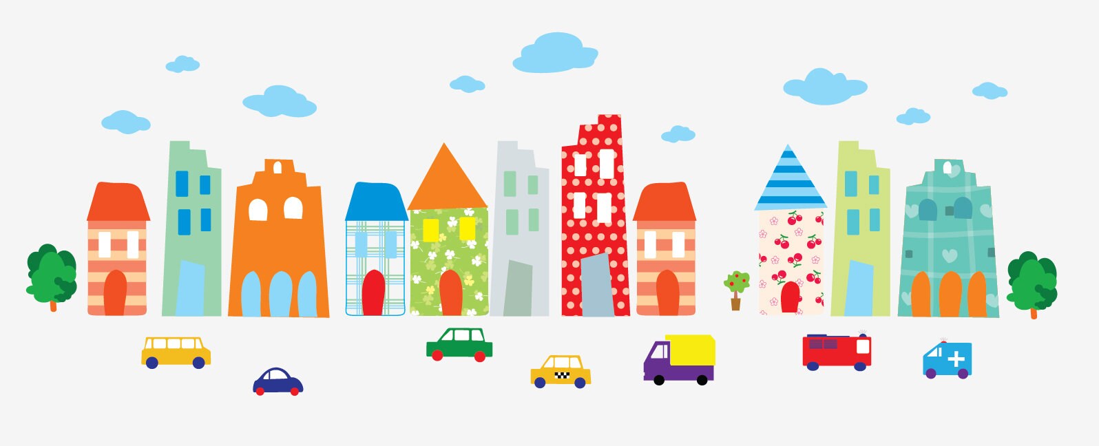 Town Wall Decal City Wall Decal Nursery Wall Decal Boy Room | Etsy