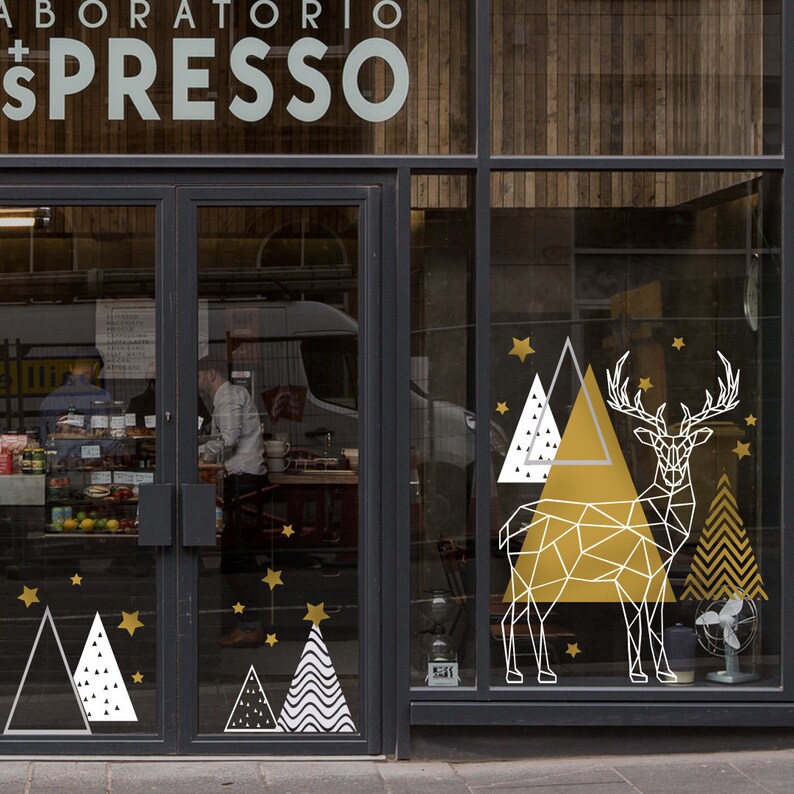 Christmas Window Decals for Retail Store, Christmas Window Display ...