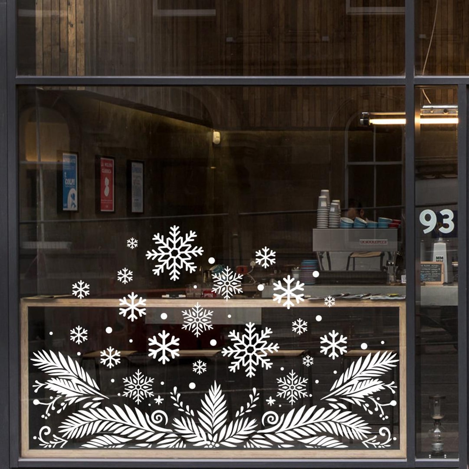 Christmas Window Decals, Winter Decals Commerce Shop Windows Decoration ...