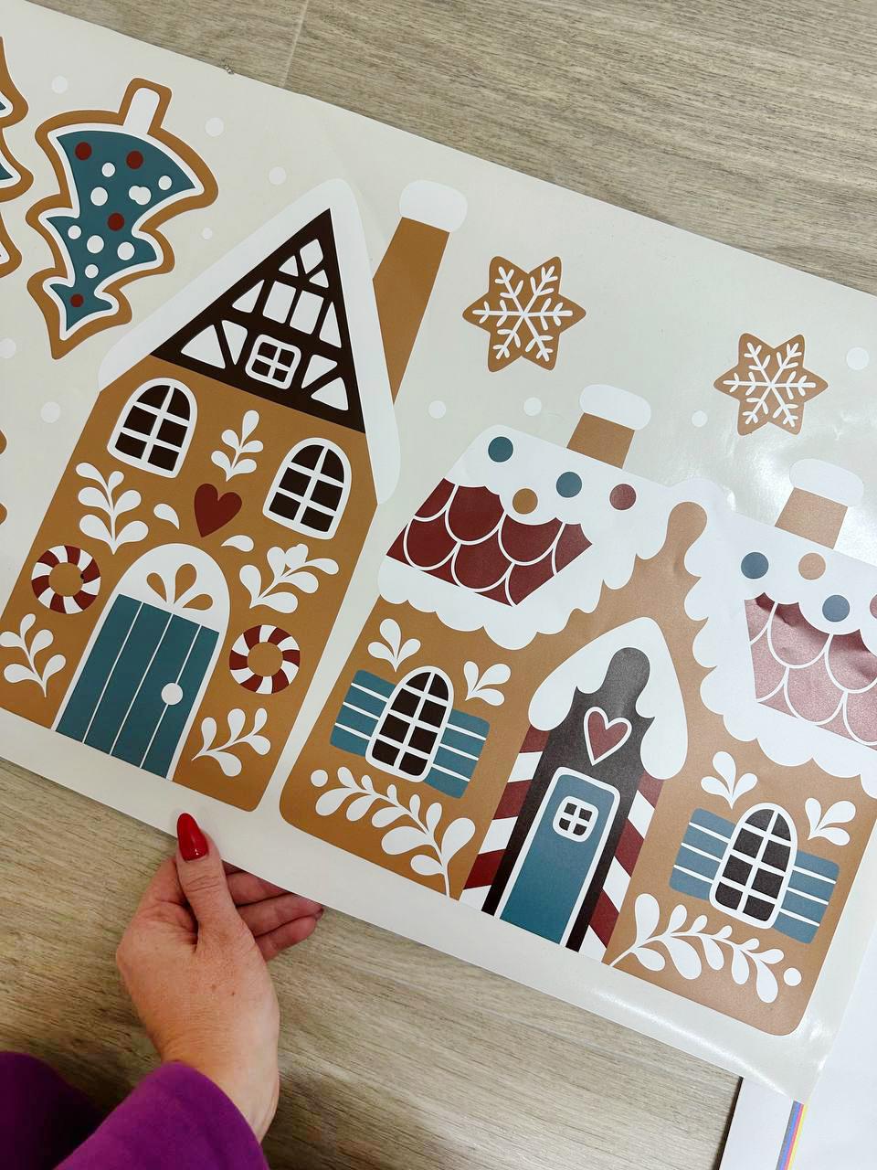 Christmas Window Decals, Shop Retail Window Display Gingerbread Village ...