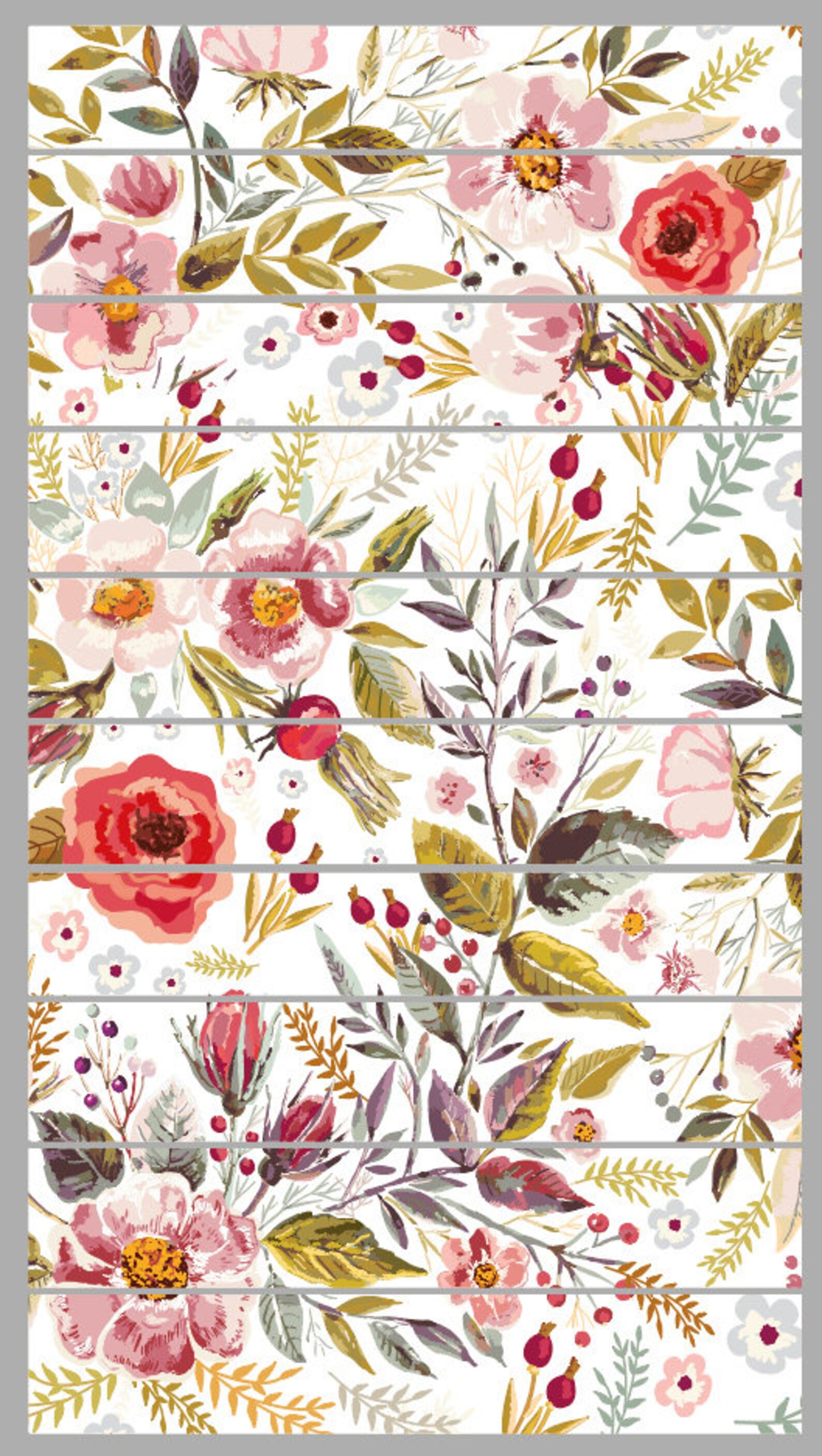 Stair Riser Decals Floral, Stair Decals, Staircase Decals Peel & Stick ...