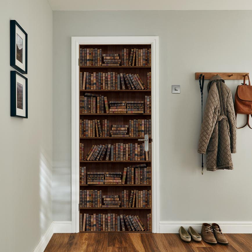 Door Mural Door Wrap Bookcase Door Mural Door Skin | Etsy