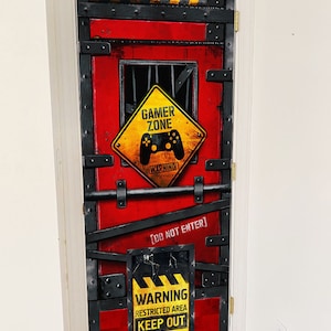 Game Room Door Mural, Door Wrap, Metal Door Mural for Boys Room, Door ...
