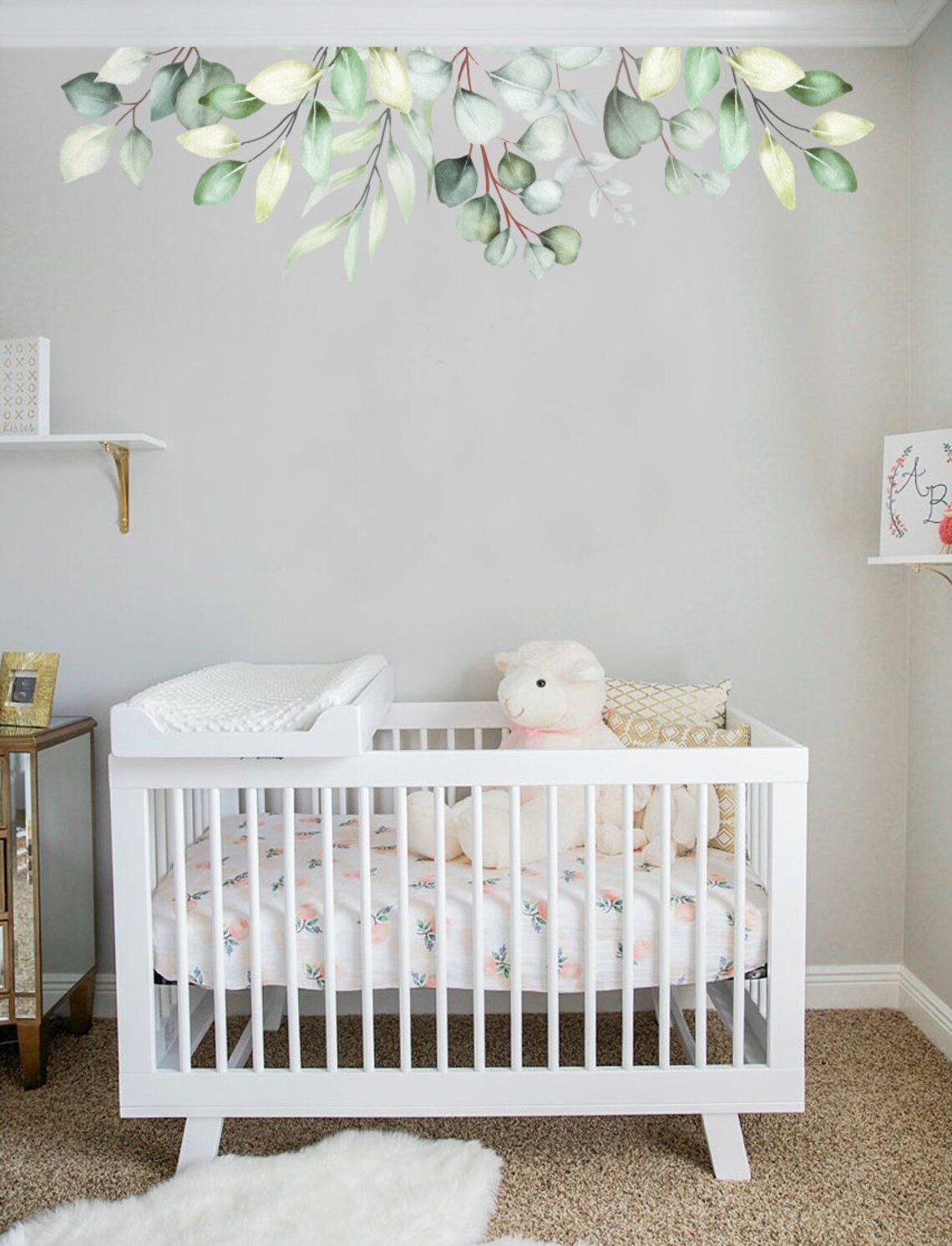 Greenery Botanical Wall Decals Eucalyptus Wall Decal Leaves | Etsy