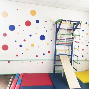75 Rainbow Polka Dot Wall Decals, Kindergarten Classroom Decor ...