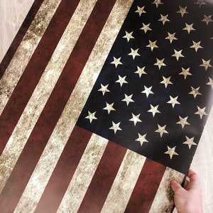 Retro US Flag Fridge Wrap Refrigerator Wrap Side by Side American Flag ...