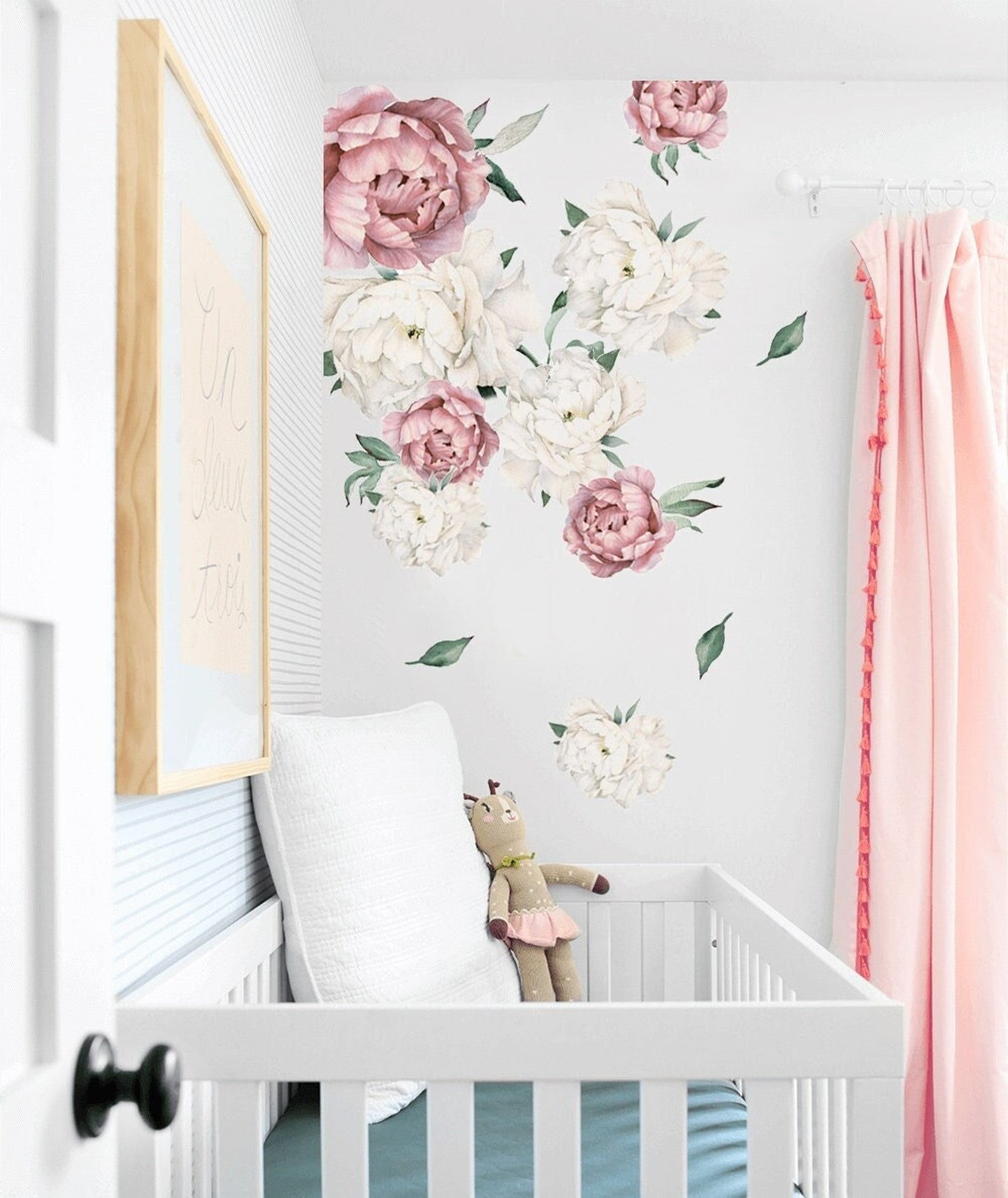 Peony Wall Decal Flower Wall Decal Floral Wall Decals Peony - Etsy