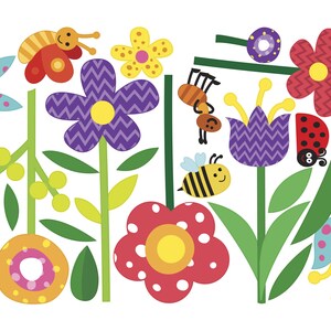 Flower Wall Decals for Kids Girls Bedroom, Flower Wall Stickers for ...