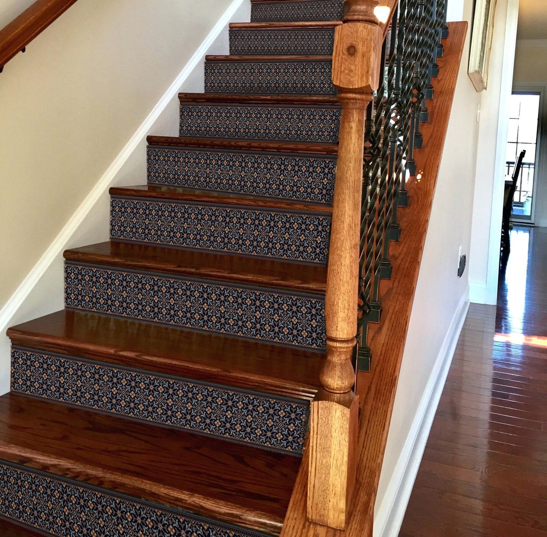 Stair Riser Decals Carpet Pattern, Dark Stair Decals, Staircase Decals ...