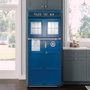 Tardis Fridge Wrap, Tardis Refrigerator Wrap, Policebox Door Cover, Dr ...