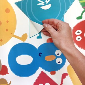 Numbers Wall Decals Shapes Decals Preschool Classroom Decorations, Peel ...