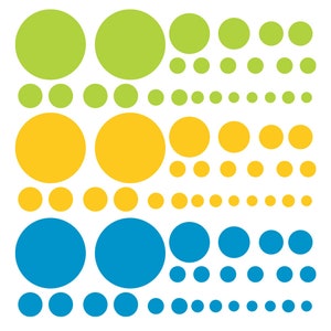 75 Rainbow Polka Dot Wall Decals, Kindergarten Classroom Decor ...