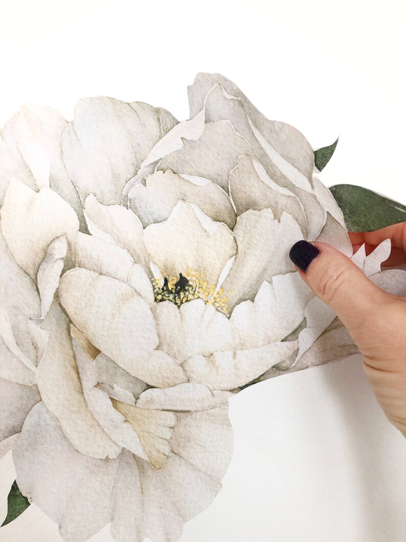 Peony Flower Wall Decals Floral Wall Decals Nursery Peony - Etsy