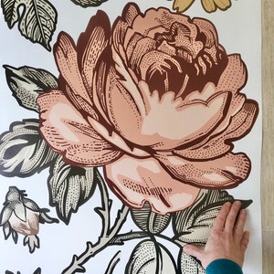 Boho Floral Wall Decals Nursery, Flower Wall Decals Vintage Retro, Boho ...