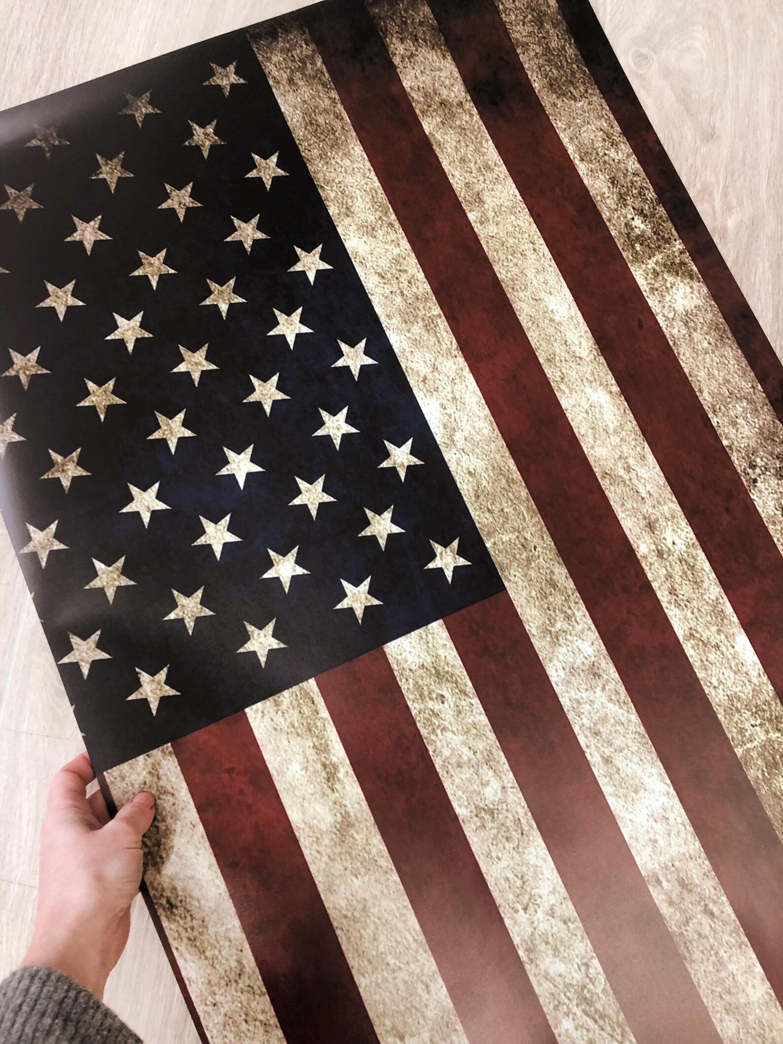 Retro US Flag Fridge Wrap, Refrigerator Wrap Side by Side American Flag ...