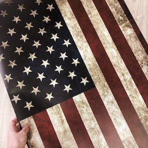Retro US Flag Fridge Wrap, Refrigerator Wrap Side by Side American Flag ...