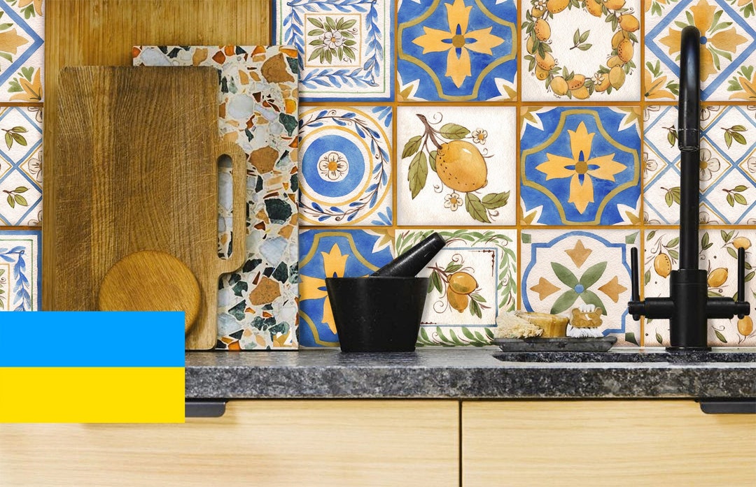 Tiles Stickers Lemons, Kitchen Tile Decals, Tile Decals for Kitchen ...