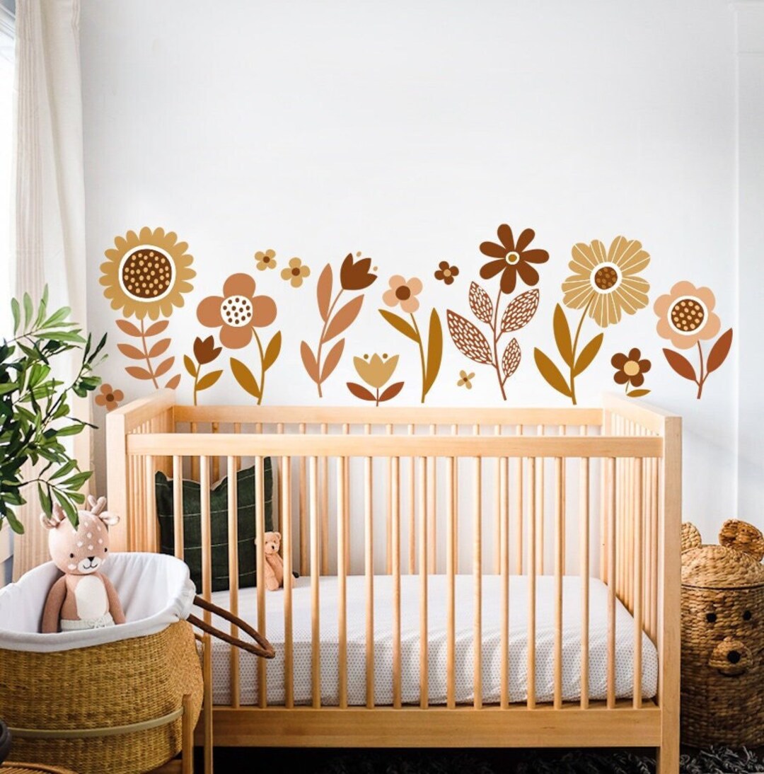 Boho Flower Wall Decals for Kids Girls Bedroom, Floral Decals Girl ...