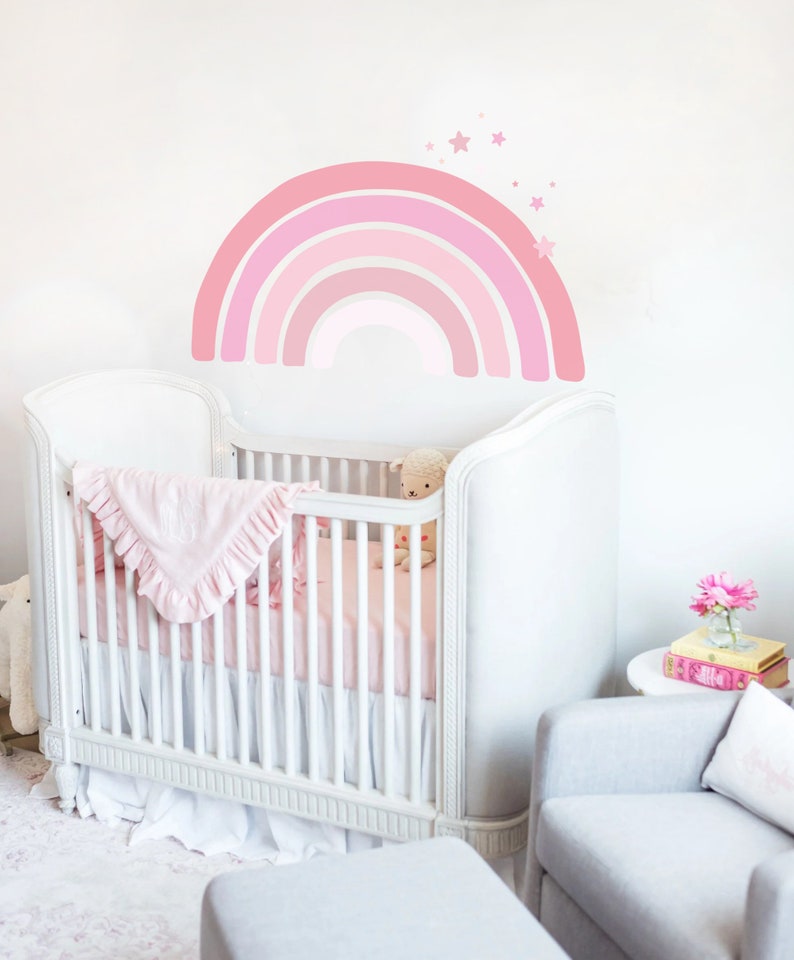 Pink Pastel Rainbow Wall Decals Pastel Rainbow Wall Decor | Etsy