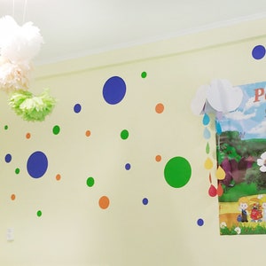 75 Rainbow Polka Dot Wall Decals, Kindergarten Classroom Decor ...