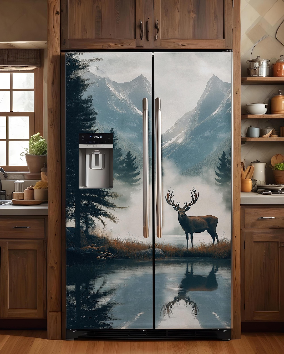 Fridge Wrap Rustic, Farmhouse Refrigerator Wrap Vinyl Side by Side, Top ...