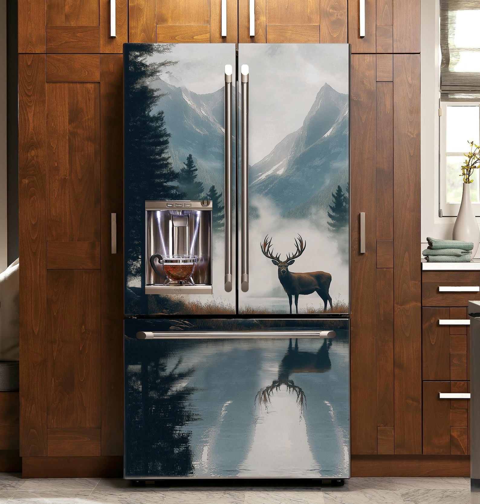 Fridge Wrap Rustic, Farmhouse Refrigerator Wrap Vinyl Side by Side, Top ...