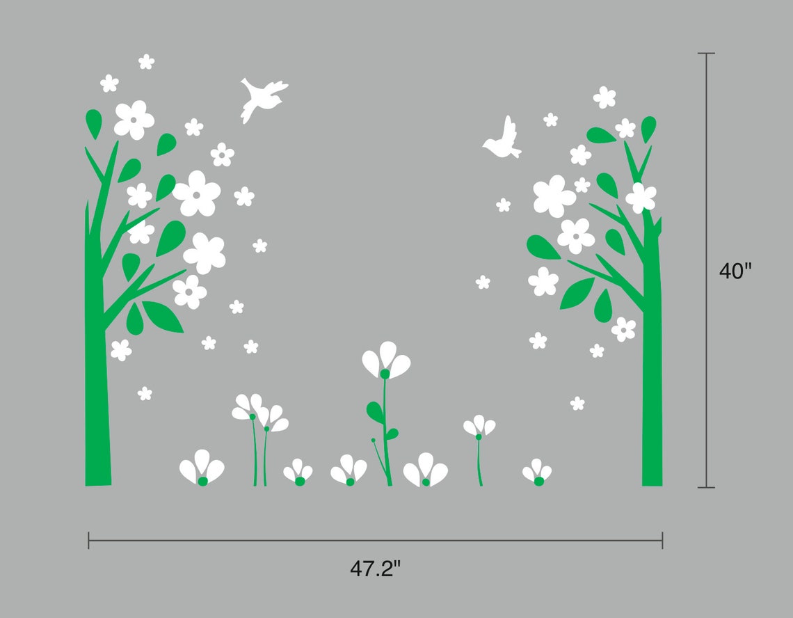 Spring Window Decals, Blossom Tree Flowers Shop Retail Window Display ...
