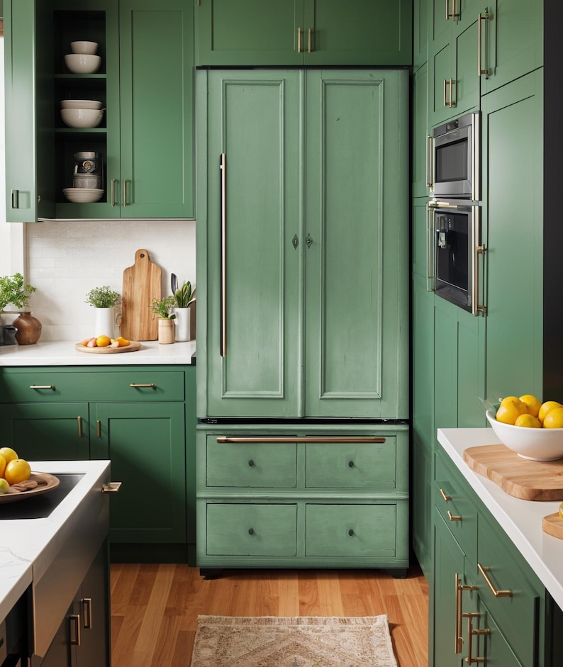 Fridge Wrap Vintage Cabinet, Refrigerator Wrap Vinyl Side by Side Top ...