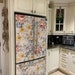 Boho Fridge Wrap Vintage Floral Refrigerator Wrap Vinyl Side by Side ...