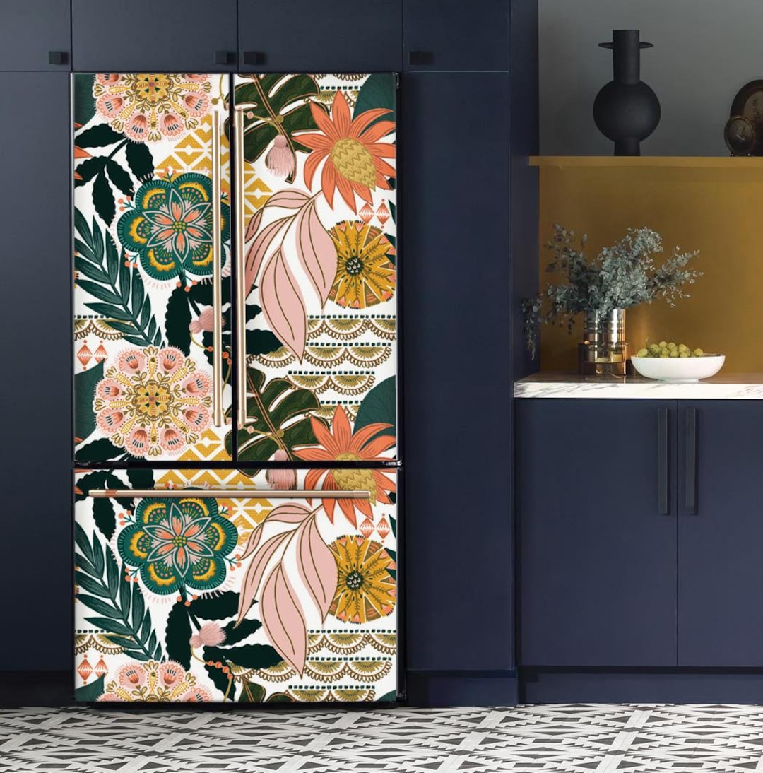 Fridge Wrap Refrigerator Wrap Vinyl Side by Side Decorative Top Bottom ...