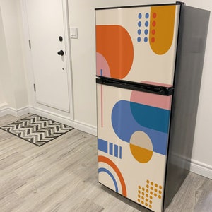 Geometric Fridge Wrap Boho Refrigerator Wrap Vinyl Side by Side ...