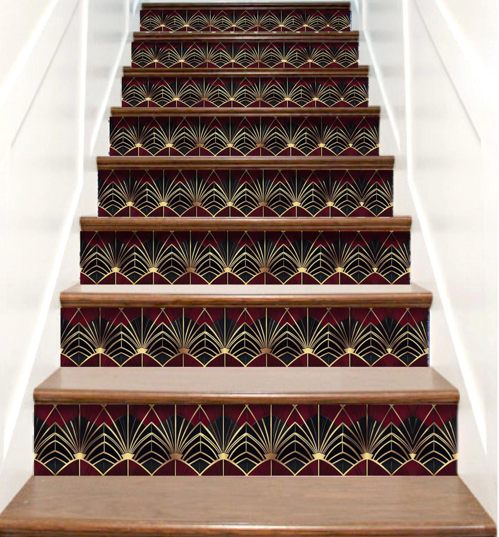 Stair Riser Decals Art Deco, Stair Decals, Staircase Decal Peel & Stick ...