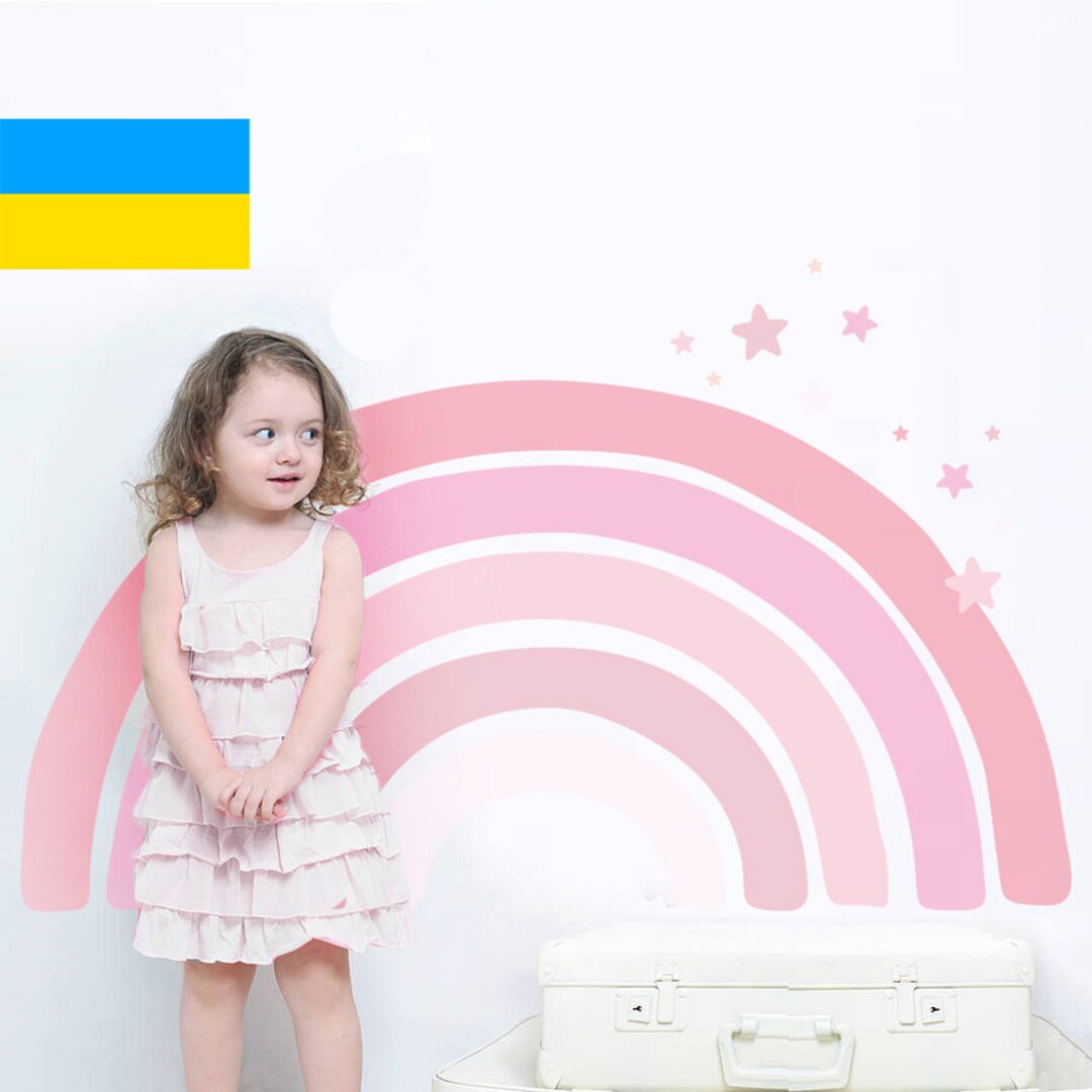 Pink Pastel Rainbow Wall Decals, Pastel Rainbow Wall Decor Nursery Wall ...