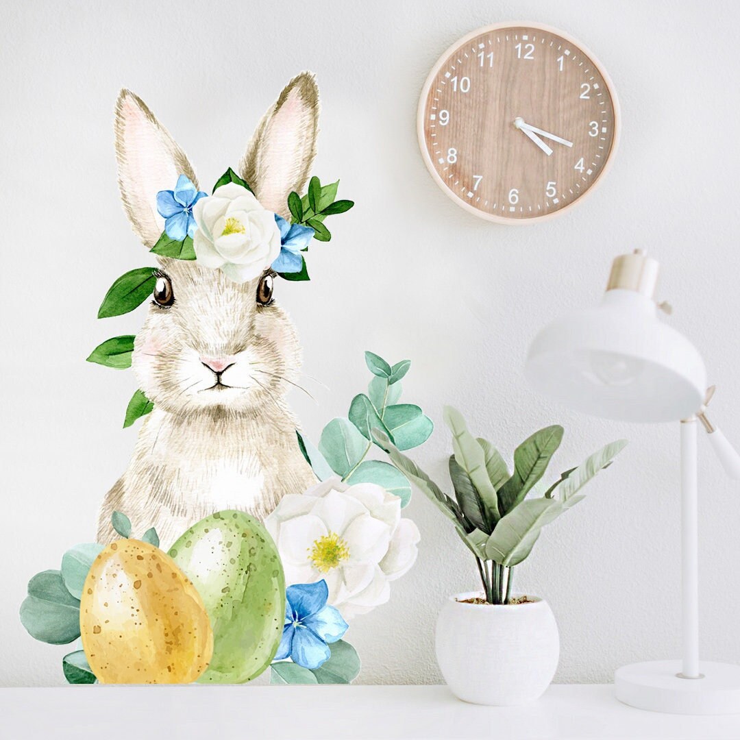 Easter Bunny Wall Decals, Easter Wall Decals, Easter Bunny Stickers ...