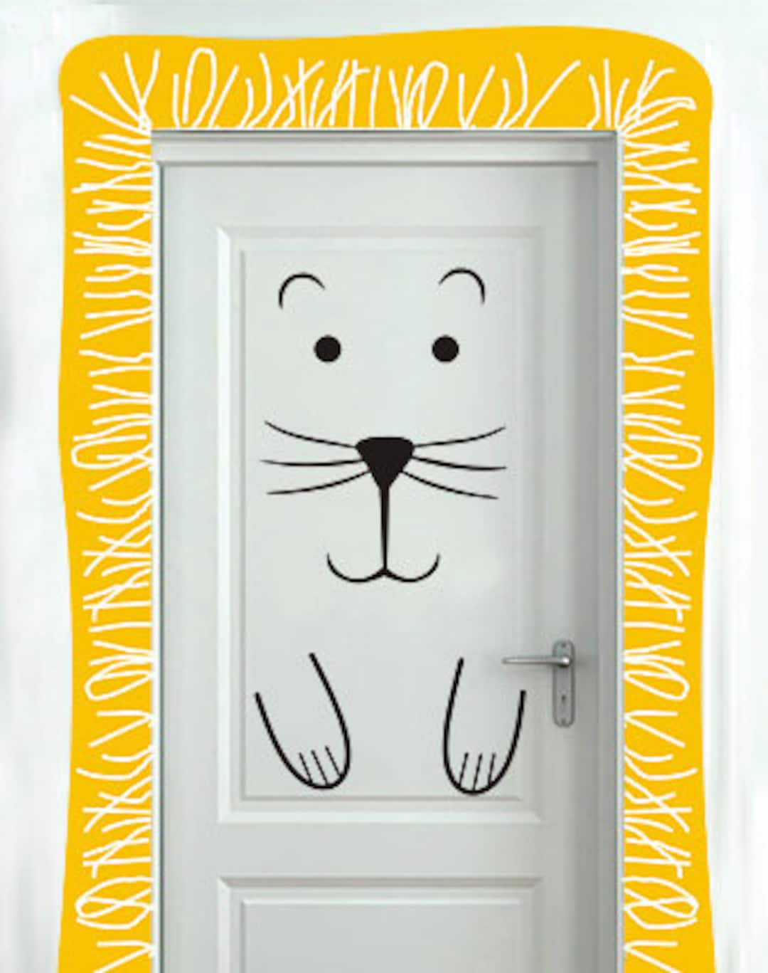 Lion Door Decal for Kids Room, Vinyl Door Sticker for Nursery, Kids ...