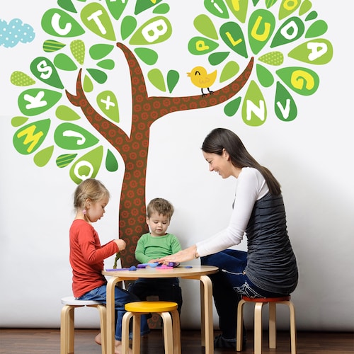 Alphabet Tree Wall Decal Alphabet Decals Kindergarten Decor - Etsy