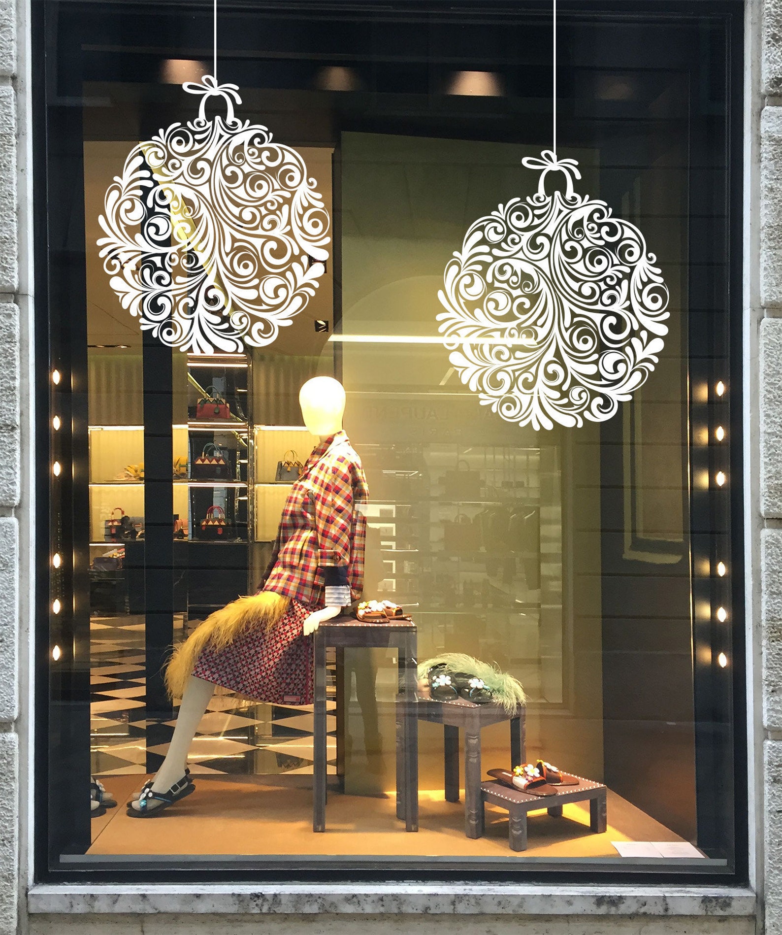 Christmas Window Decals for Retail Store, Winter Decals Commerce ...