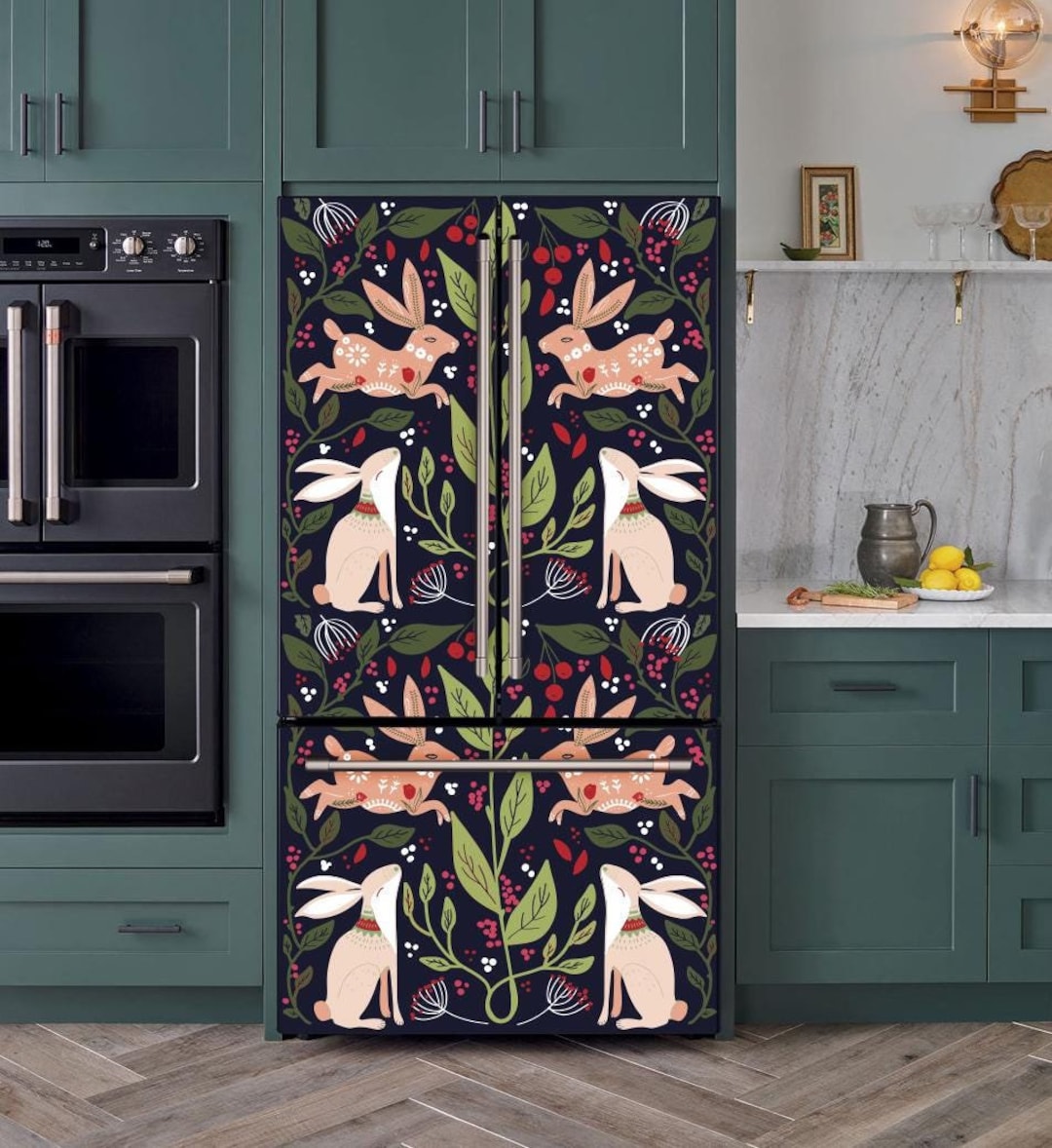 Fridge Wrap Rabbits, Refrigerator Wrap Vinyl, Fridge Decal French Door ...