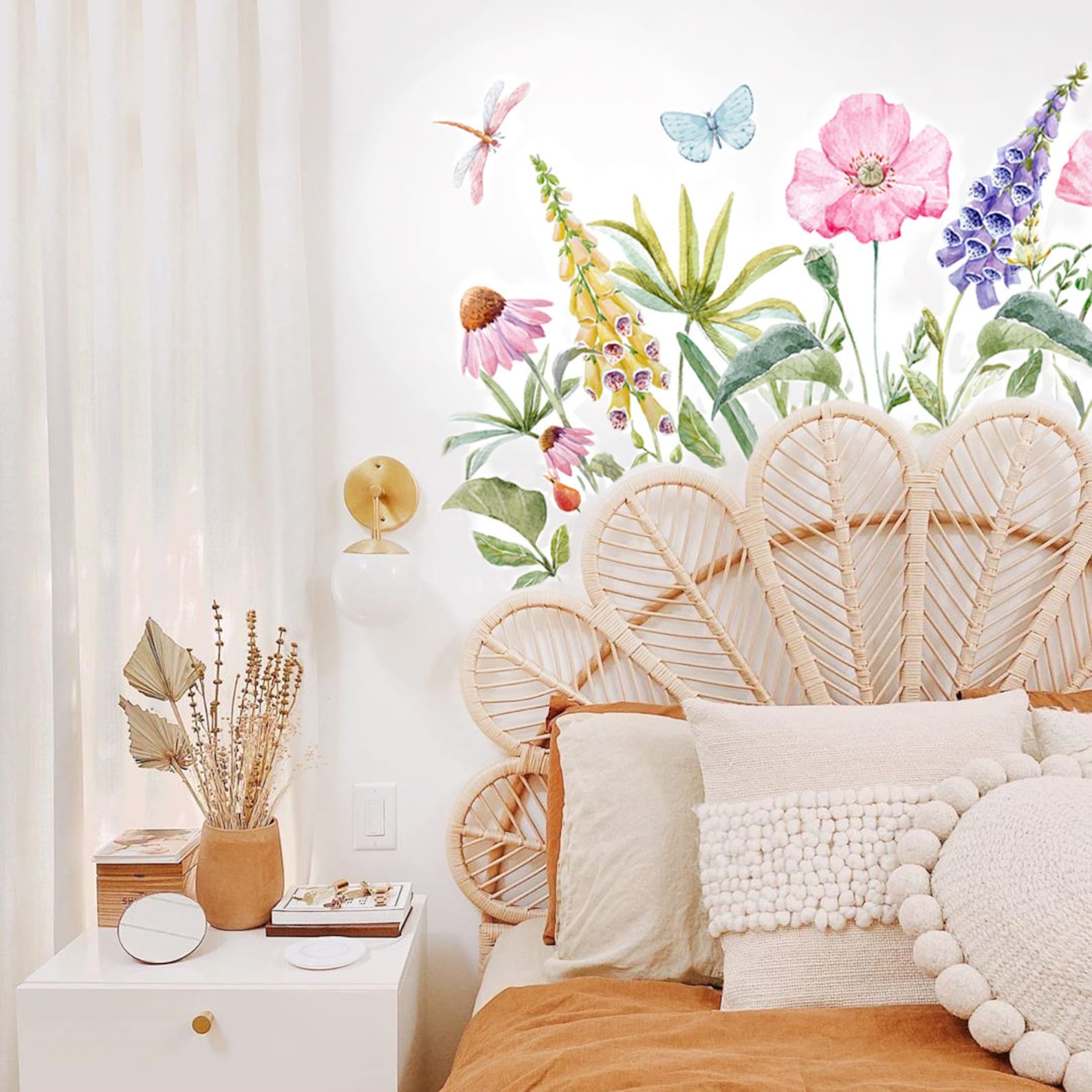 Floral Wall Decals Wildflower Nursery Flower Wall Decals - Etsy