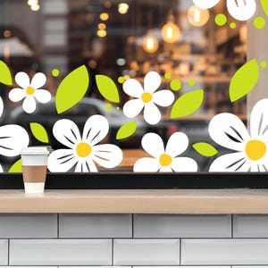 Spring Flower Window Decals, Floral Easter Shop Retail Window Display ...