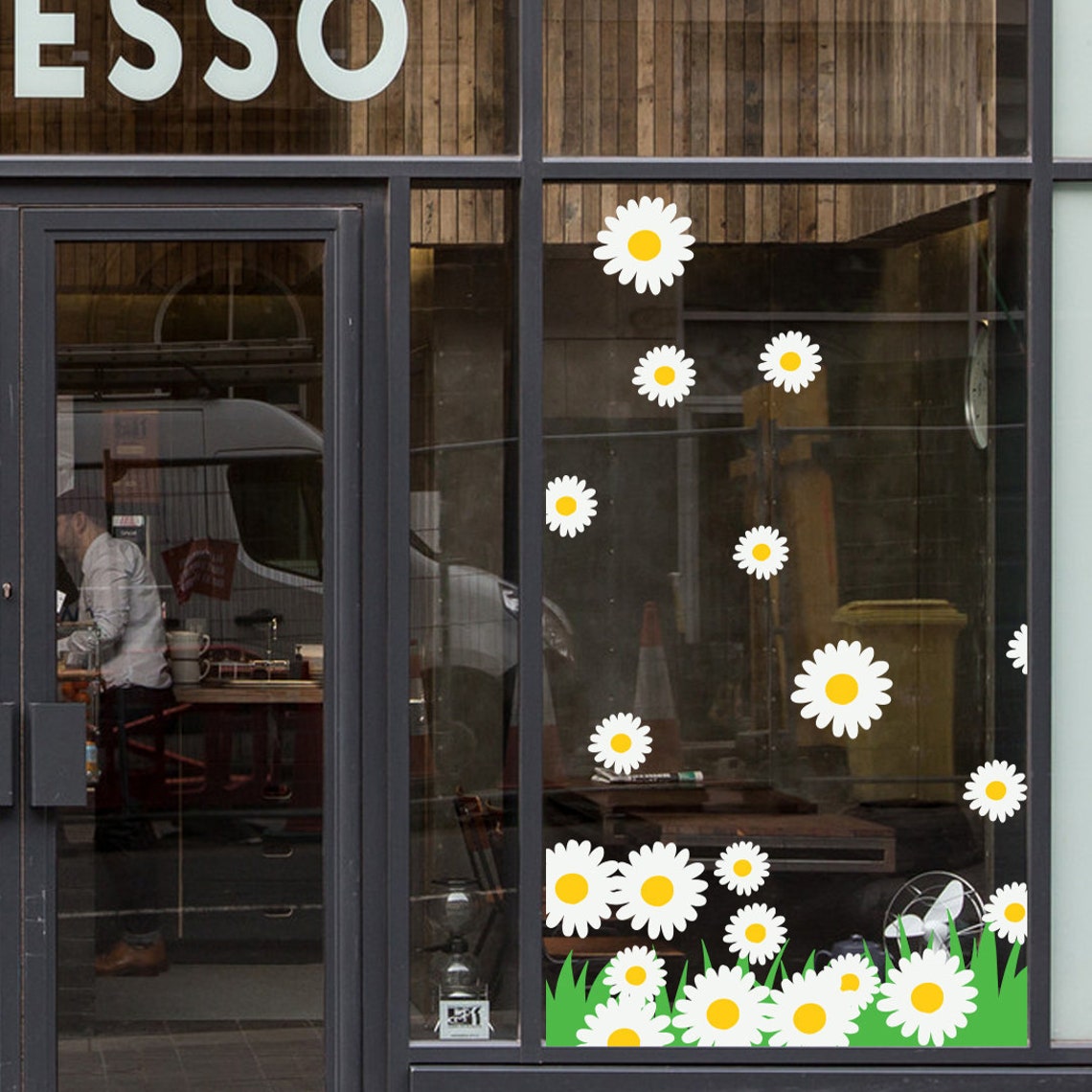 Flower Window Decal, Shop Easter Decal, Easter Window Decals, Spring ...