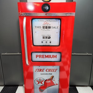 Retro Gas Pump Refrigerator Wrap Vintage Fridge Wrap Old Gas Pump ...