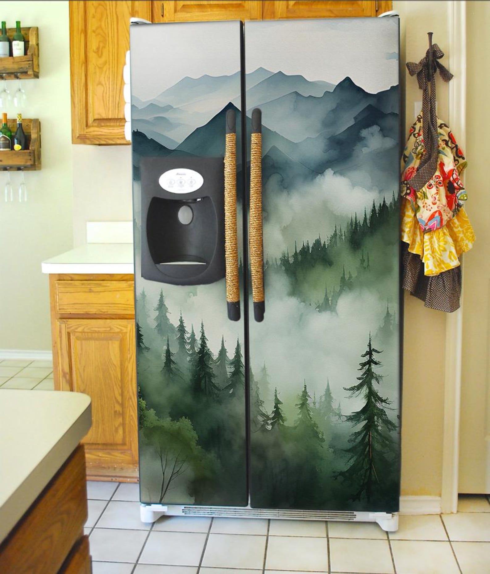 Fridge Wrap Forest, Refrigerator Wrap Vinyl Side by Side, Top Bottom ...