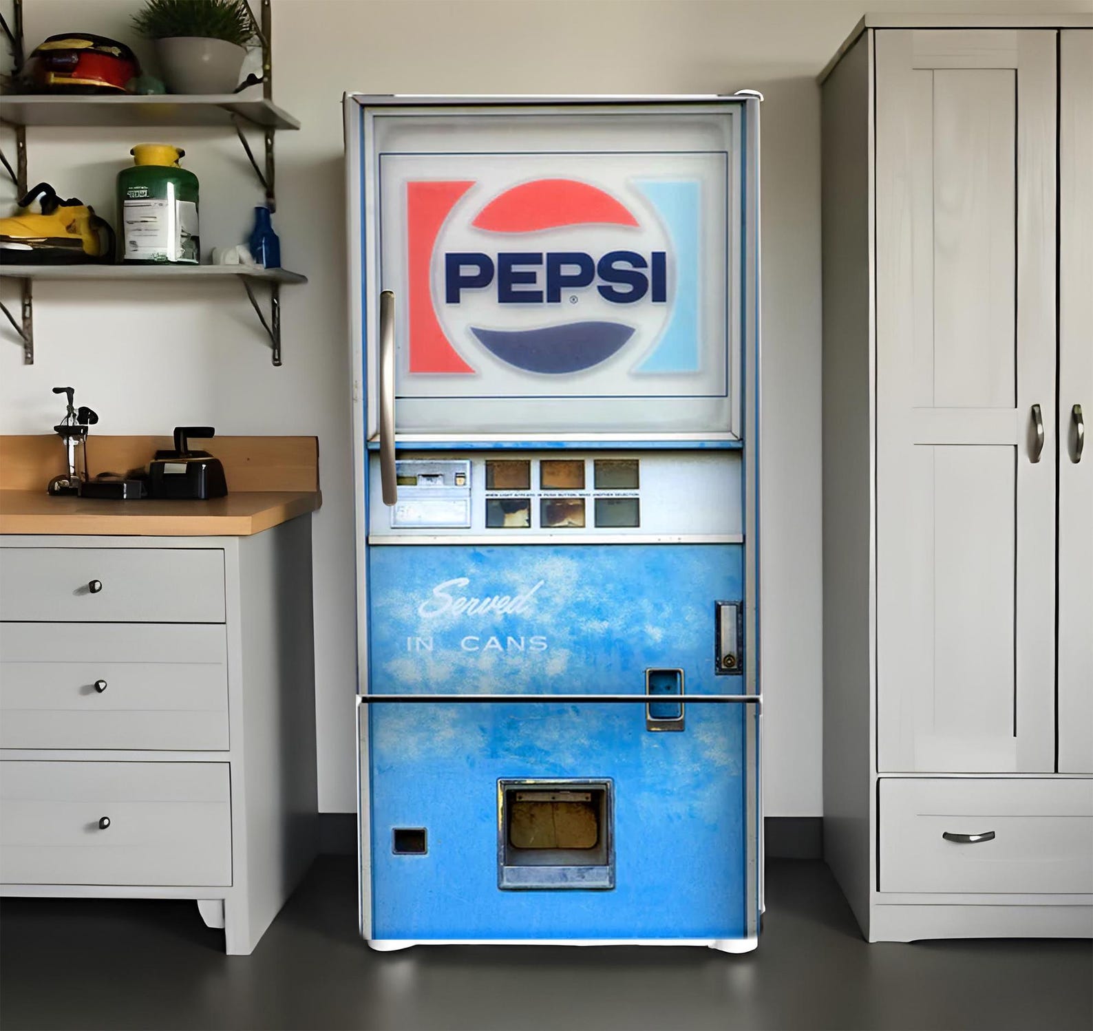 Vintage Vending Machine Fridge Wrap for Side by Side Refrigerator ...