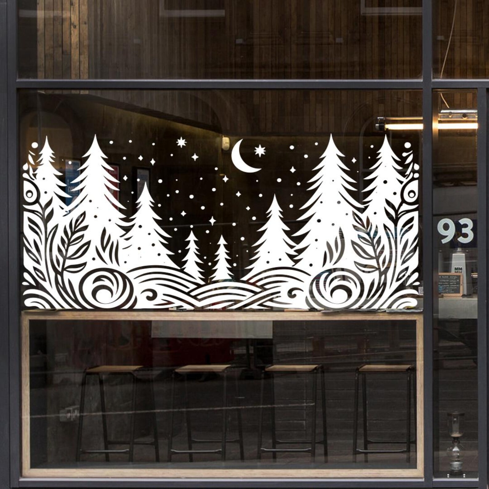 Christmas Tree Window Decals, Winter Decals Commerce Shop Windows ...